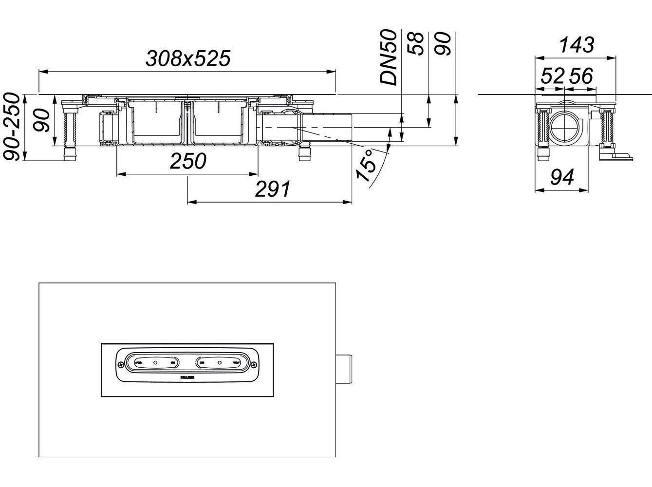 Ablaufgehäuse DallFlex, DN 50